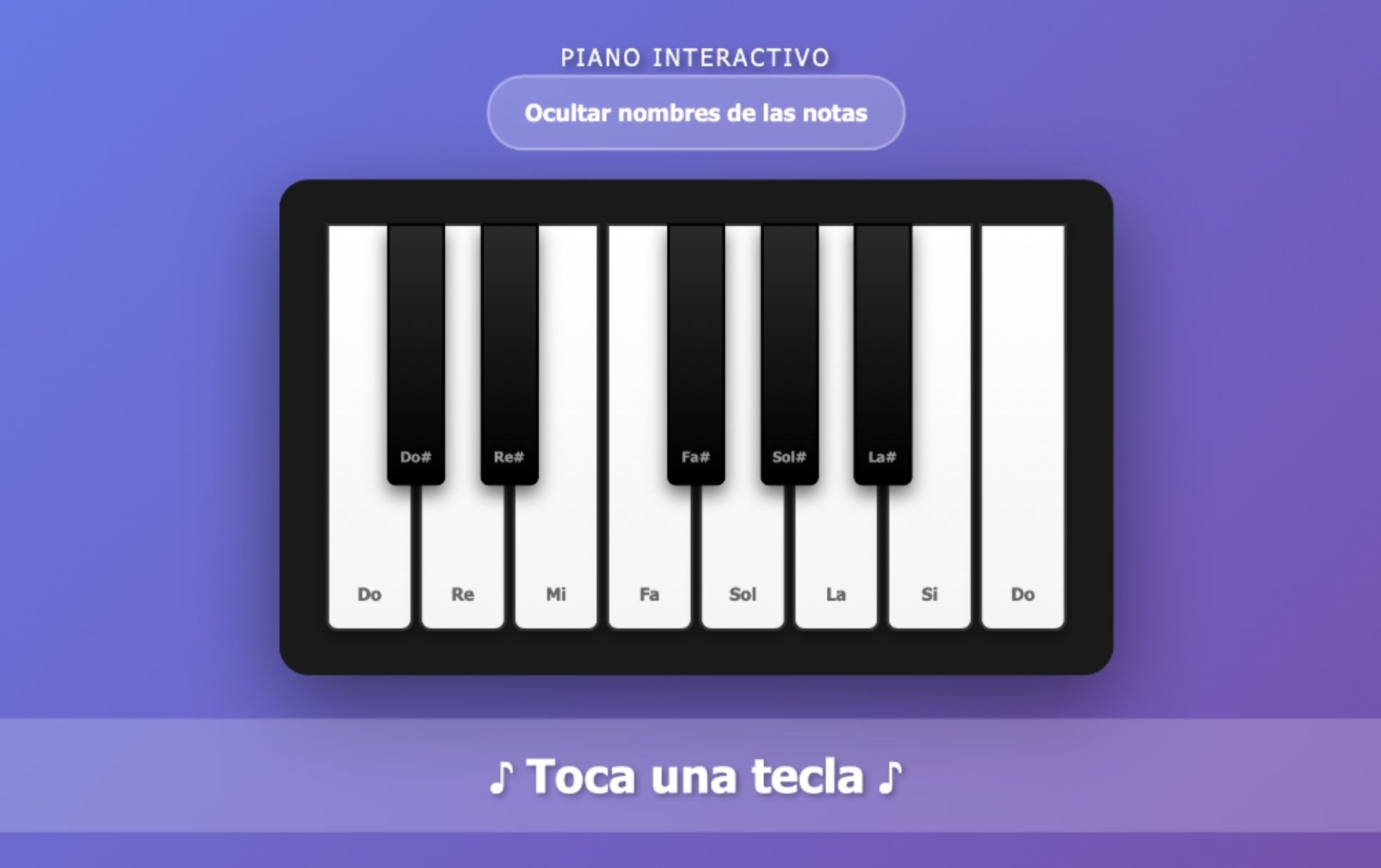 Piano interactivo • cristic